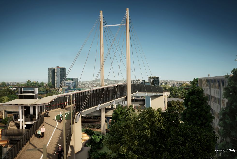 Concept design for Brisbane pedestrian and cycle bridge | ArchitectureAu