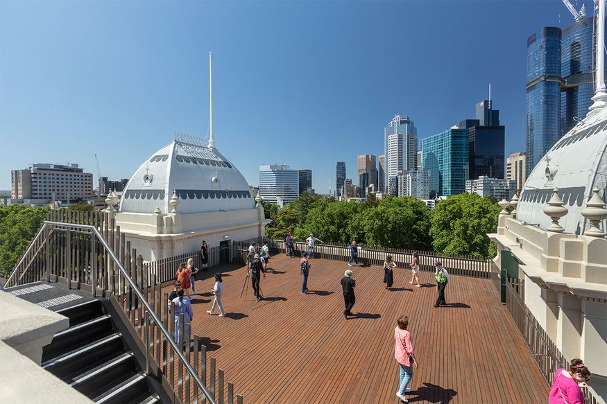 Royal Exhibition Building Dome Promenade by Lovell Chen | ArchitectureAu