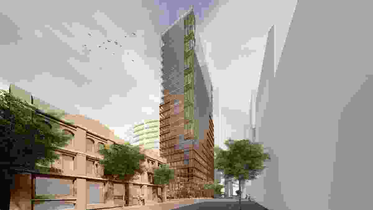 Terracotta lattice tower proposed for Brisbane | ArchitectureAu