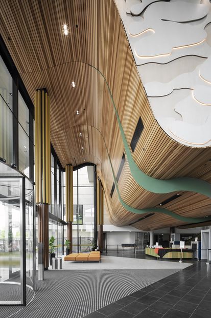 Screenwood ceilings at ACT Law Courts | ArchitectureAu