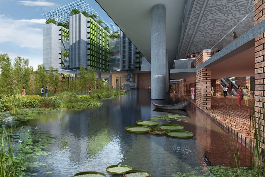 WOHA awarded sustainability prize for Bangladeshi university floating ...